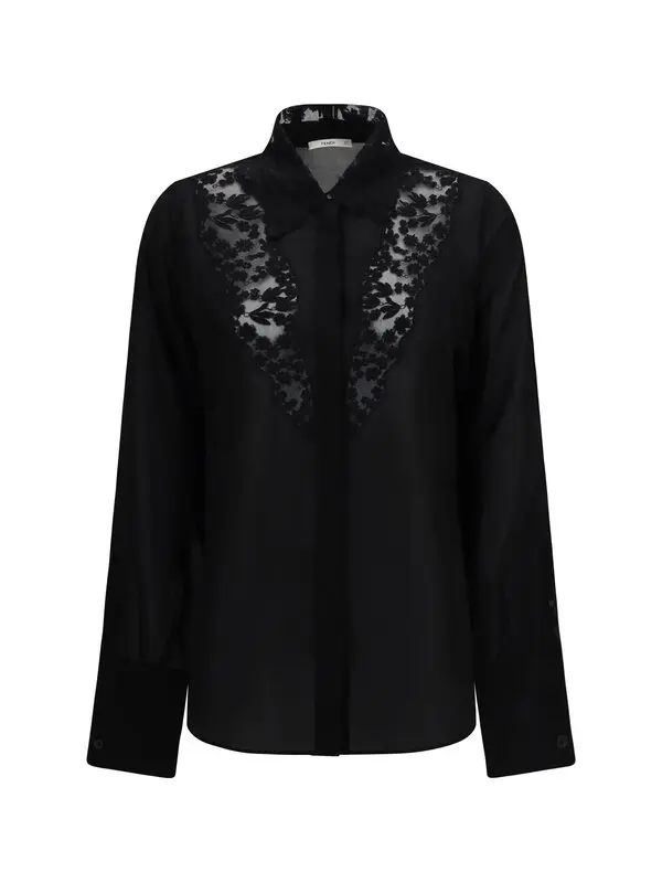 Fendi Georgette Shirt - Black