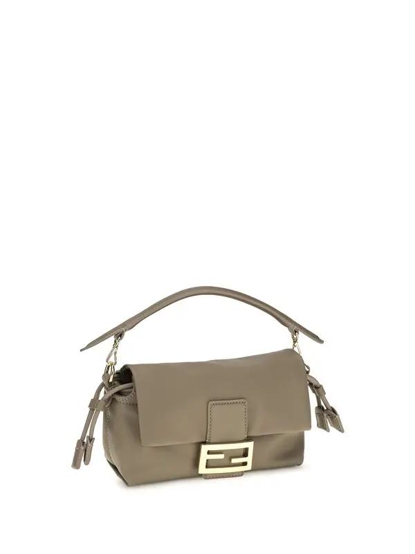 Fendi Small Baguette Soft Nappa Leather Handbag - Cream