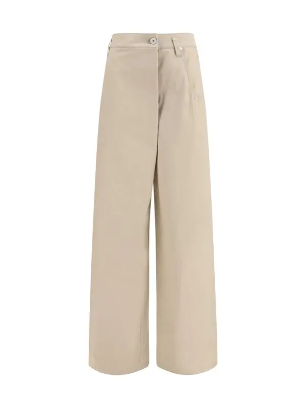 Brunello Cucinelli Cotton Loose Wrap Pants With Monili