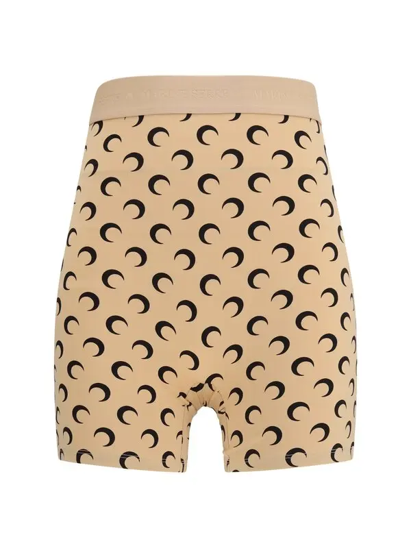 MARINE SERRE Monogram Technical Stretch Shorts - Cream