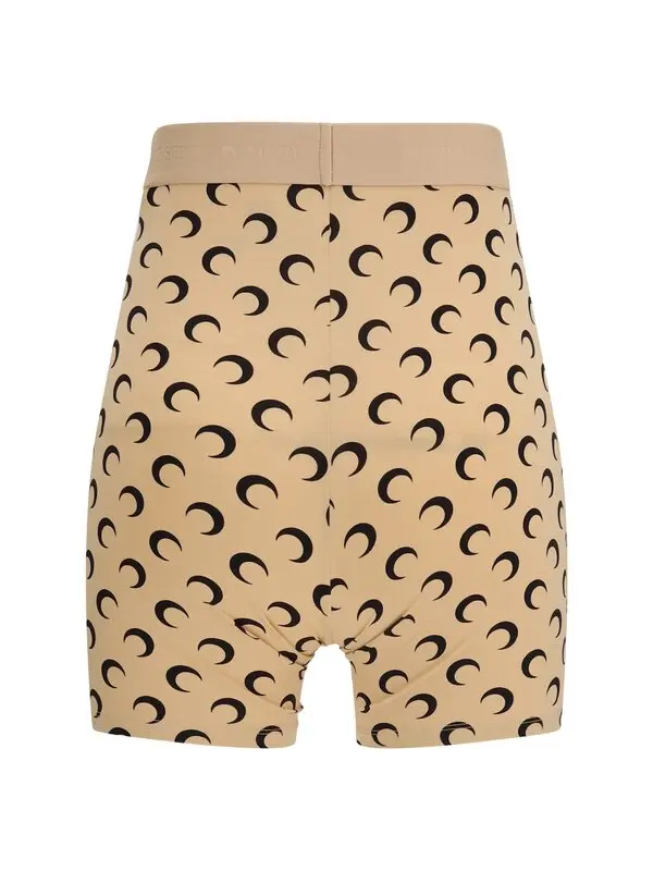 MARINE SERRE Monogram Technical Stretch Shorts - Cream