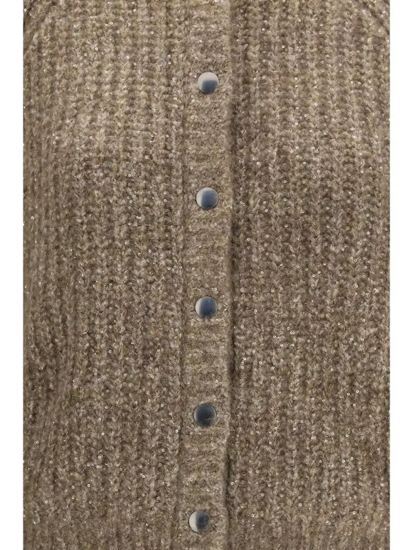 Brunello Cucinelli Sequin Embellished Crew Neck Cardigan