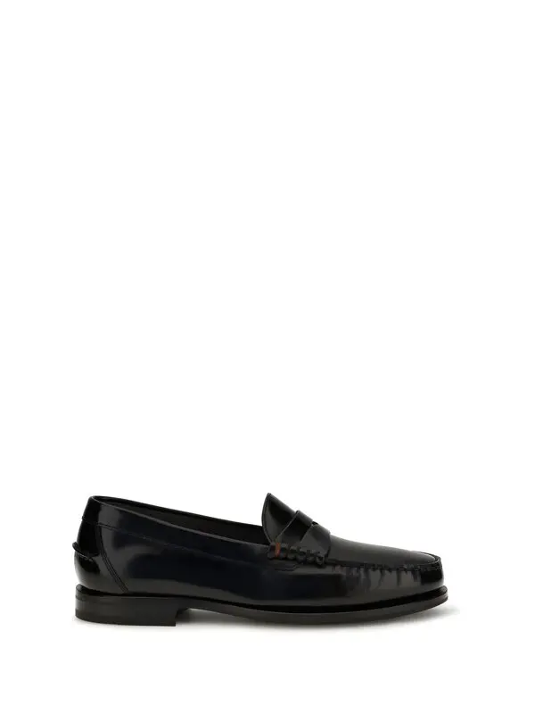 Santoni College A Novembre Patent Leather Loafers - Black