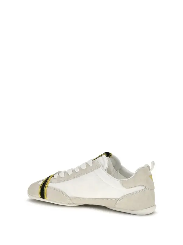 Fendi Wrap Suede And Fabric Sneakers