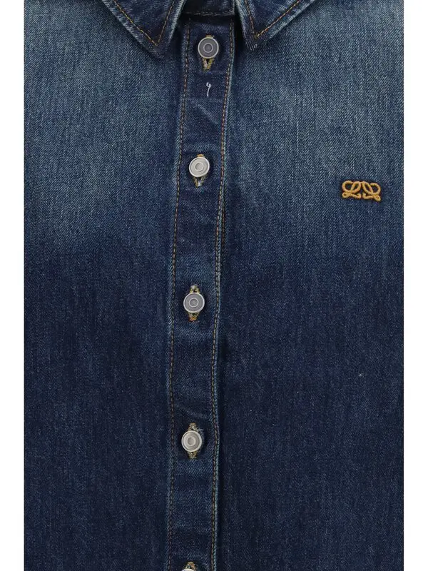 Loewe Short Sleeve Denim Trapeze Shirt
