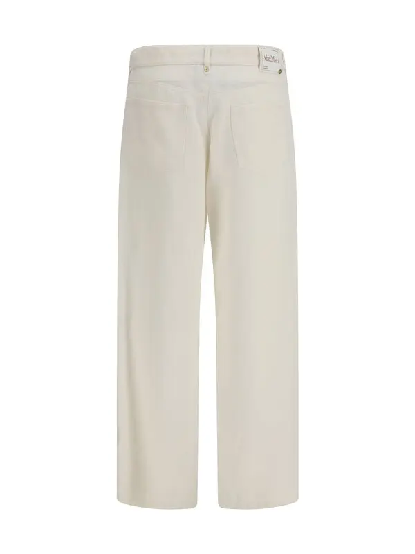 Max Mara Cotton And Linen Blend Pants - Multicolor