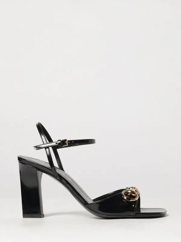 Gucci Heeled Sandals With Horsebit Detail - Black