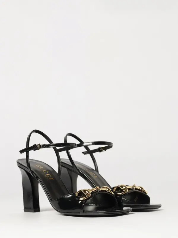 Gucci Heeled Sandals With Horsebit Detail - Black