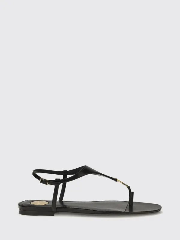 Saint Laurent Calf Leather Heeled Sandal