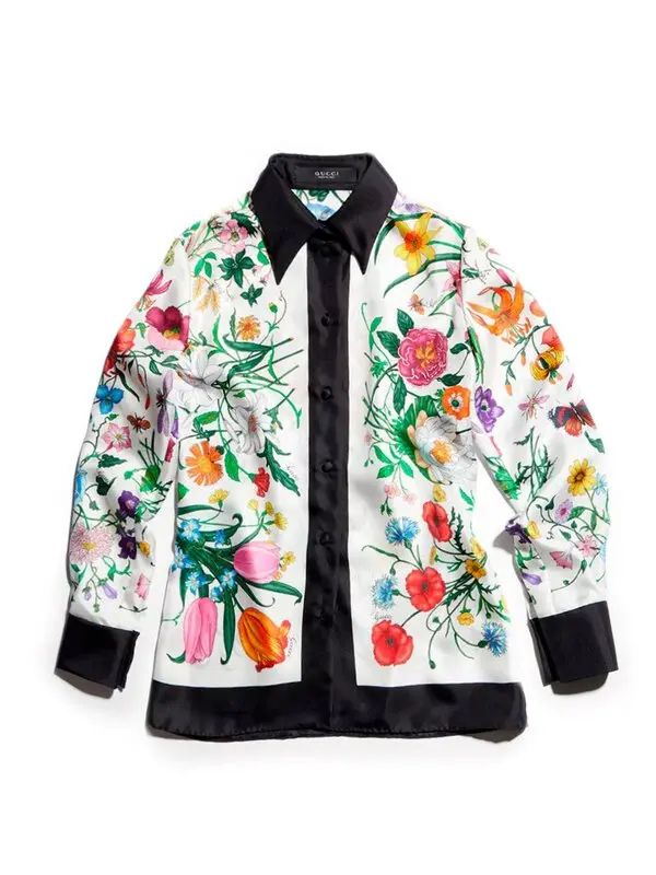 Gucci Flora Print Silk Shirt