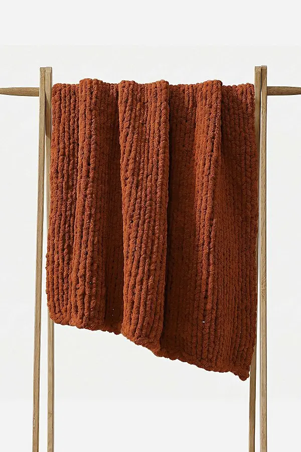 Free People Sunday Citizen Snug Chunky Knit Throw - Cinnamon Stick
