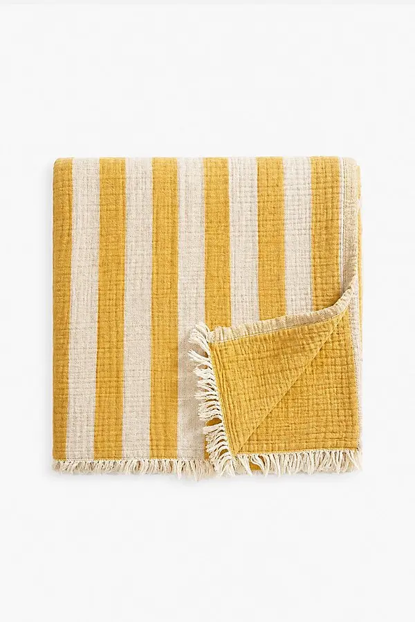 Free People Sunday Citizen Sole Reversible Lightweight Beach Blanket - Ochre