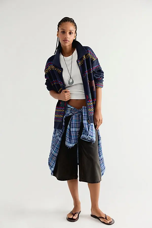 FOUND Isles Knit Zip-up Cardigan