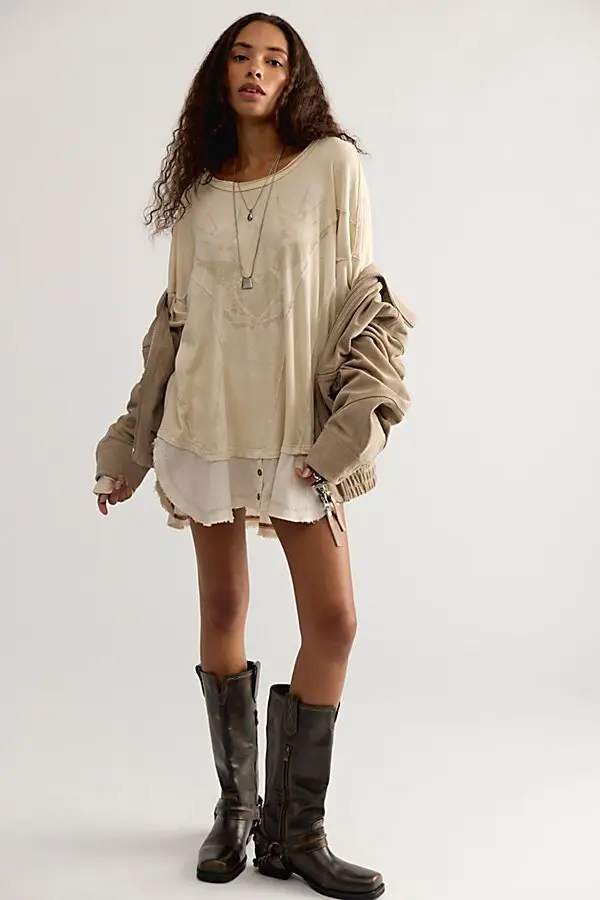 Free People We The Free Vintage Romance Oversized Tee