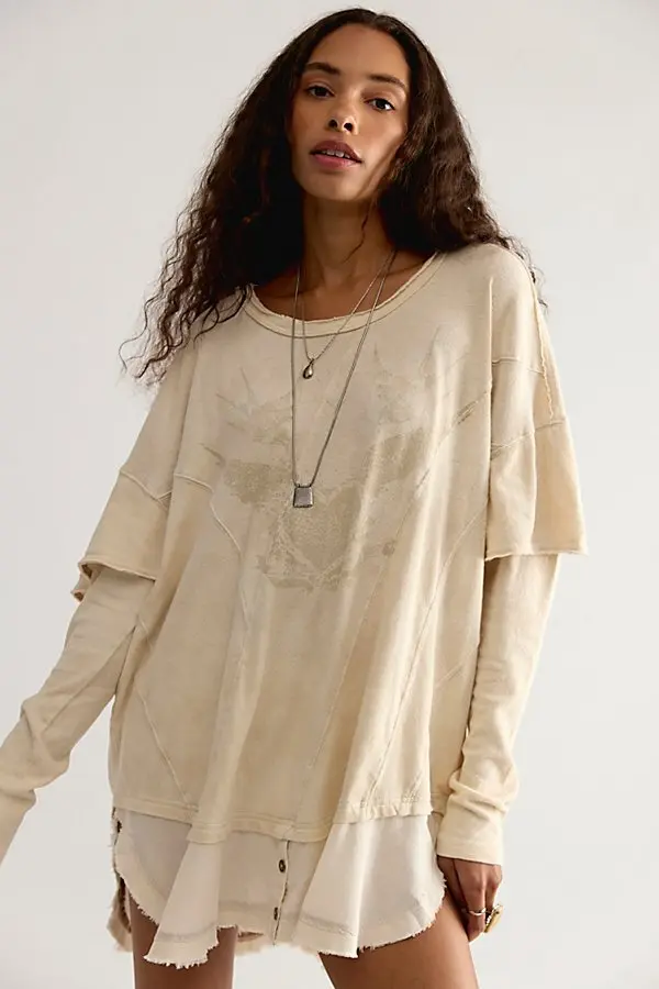 Free People We The Free Vintage Romance Oversized Tee