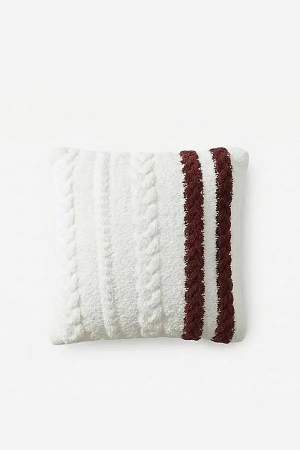 Free People Sunday Citizen Snug Braided Two-stripes Throw Pillow - Off White/fig