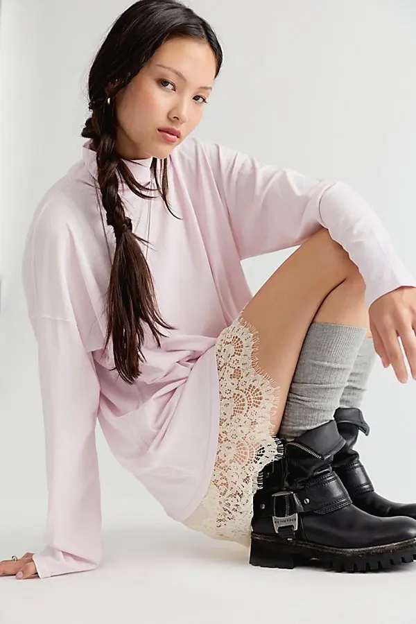 Free People We The Free Nevada Solid Long Sleeve Top - Falling Petal
