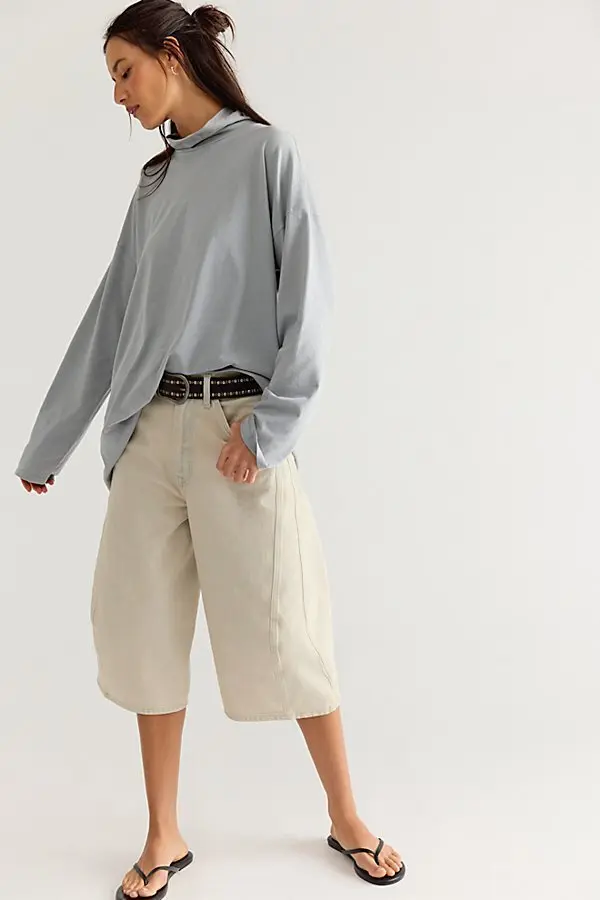 Free People We The Free Nevada Solid Long Sleeve Top - Quarry