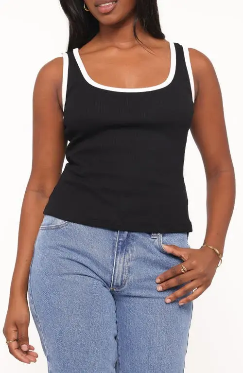 PETAL & PUP Contrast Trim Ribbed Knit Tank