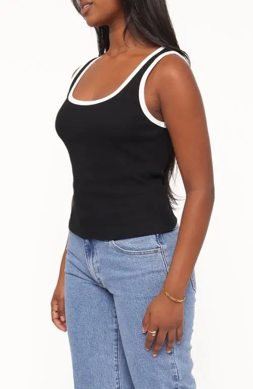 PETAL & PUP Contrast Trim Ribbed Knit Tank