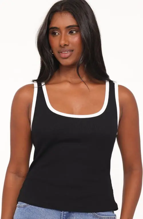 PETAL & PUP Contrast Trim Ribbed Knit Tank