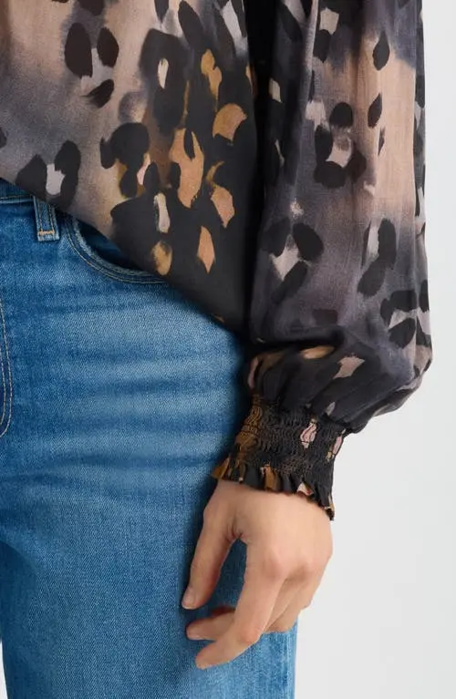 CLOTH & STONE Ruffle Front Button Top