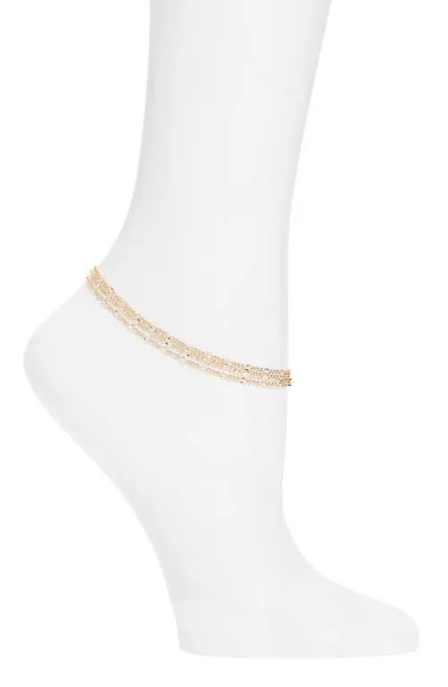 Nordstrom Three-row Delicate Chain Anklet - Gold