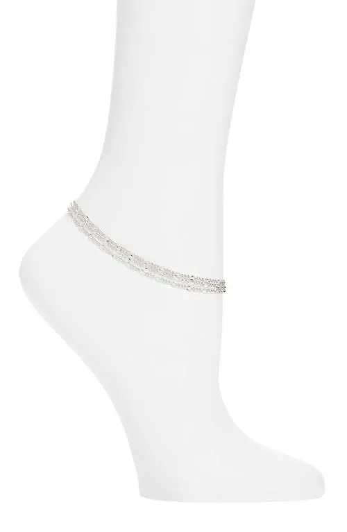 Nordstrom Three-row Delicate Chain Anklet - Silver