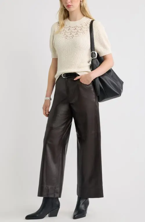 Treasure & Bond Pointelle Cotton Sweater - Ivory Pristine
