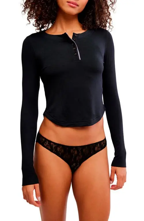 Free People Intimately Fp Dream State Henley - Fp Black