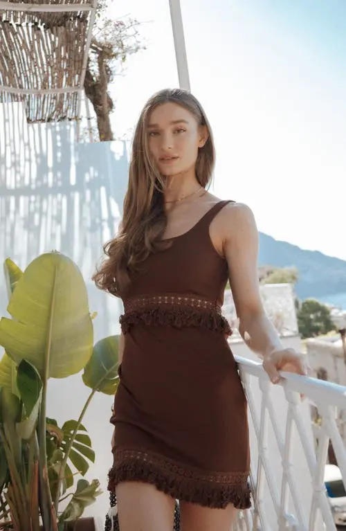 PETAL & PUP Tula Fringe Sleeveless Minidress