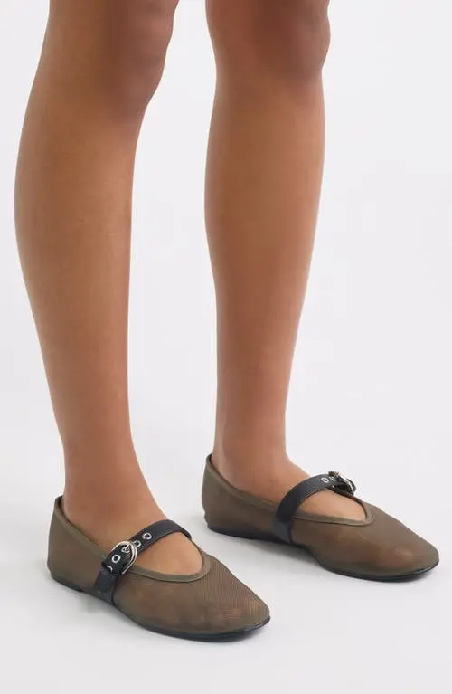 OPEN EDIT Esme Mary Jane Flat - Olive Shadow