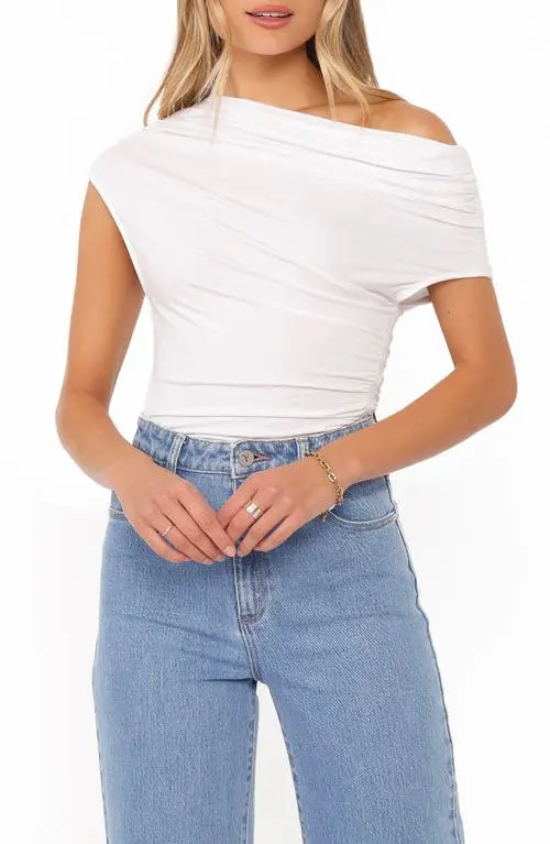 PETAL & PUP Jacki One-shoulder Knit Top - White