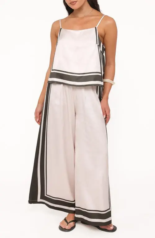 PETAL & PUP Caelia 2-piece Camisole & Pants Set - Beige Black