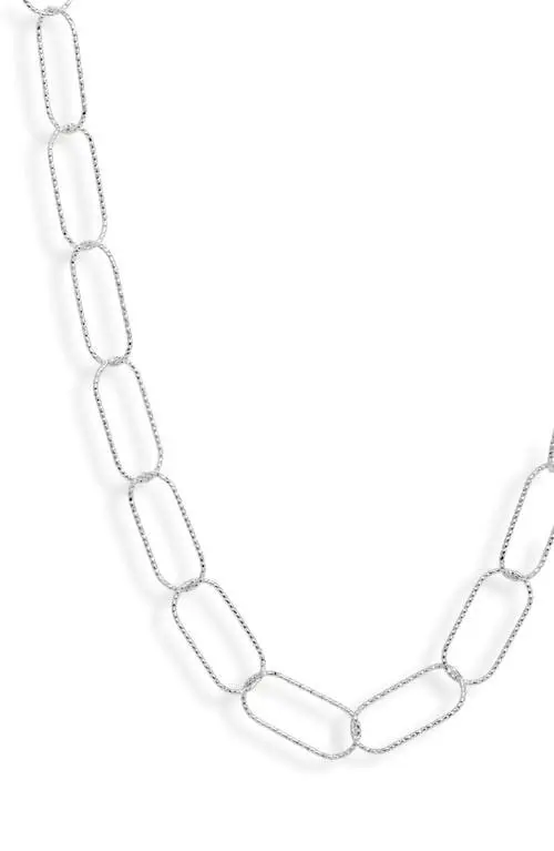 Nordstrom Textured Oval Link Necklace - Silver