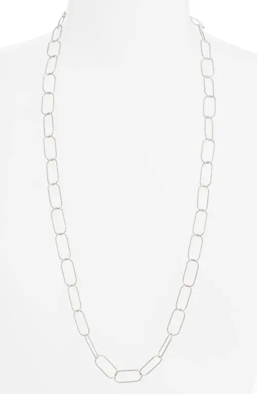 Nordstrom Textured Oval Link Necklace - Silver
