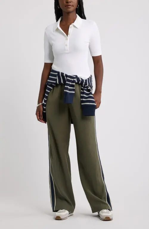 Caslon Ribbed Knit Polo - White