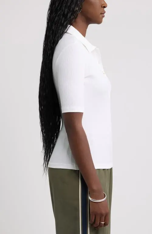 Caslon Ribbed Knit Polo - White