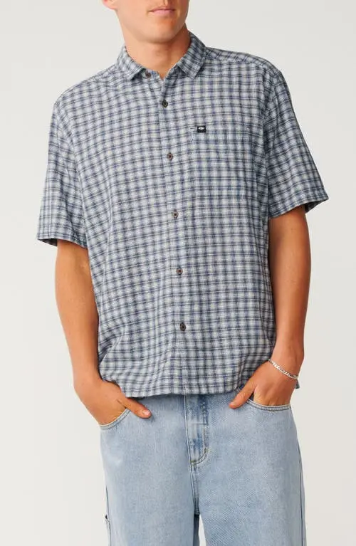 Rip Curl Classic Surf Check Short Sleeve Cotton Button-up Shirt - Light Navy