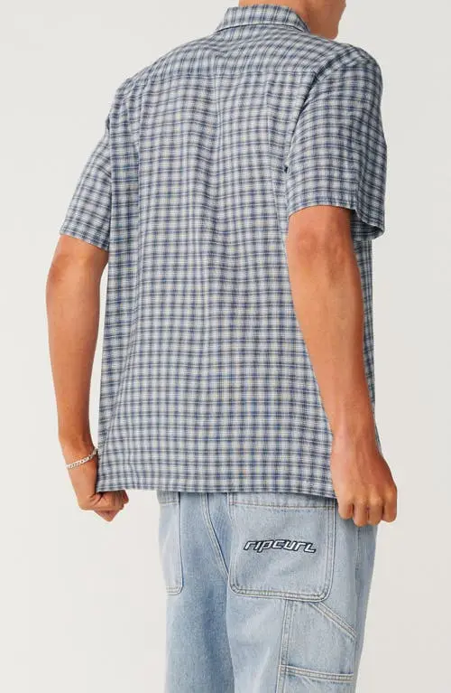 Rip Curl Classic Surf Check Short Sleeve Cotton Button-up Shirt - Light Navy