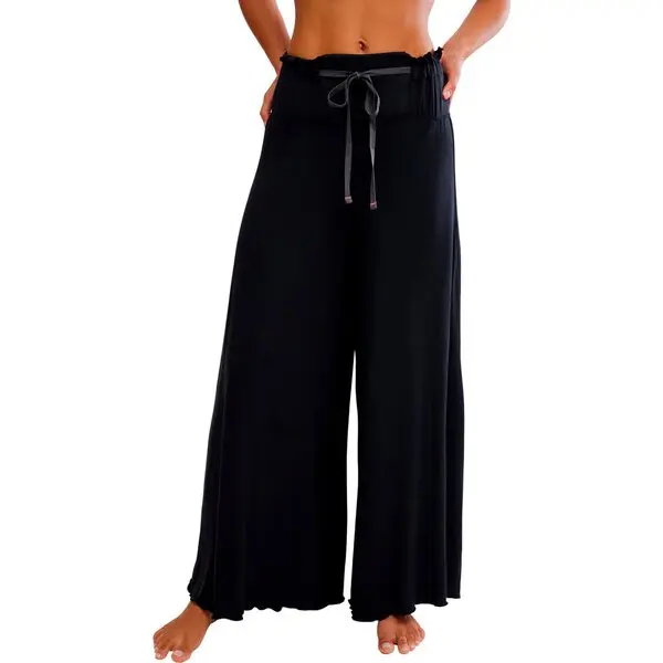 Free People Dream State Wide Leg Lounge Pants - Black