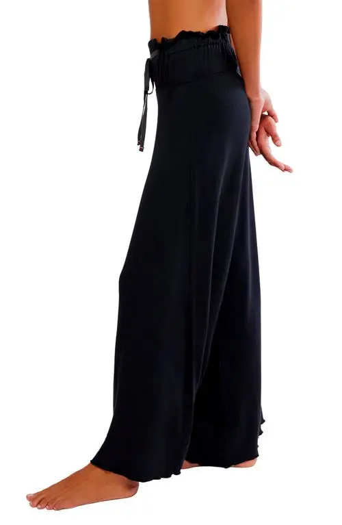 Free People Dream State Wide Leg Lounge Pants - Black