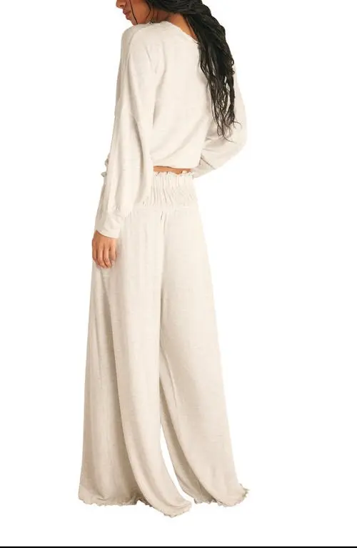 Free People Dream State Wide Leg Lounge Pants - Heather Grey