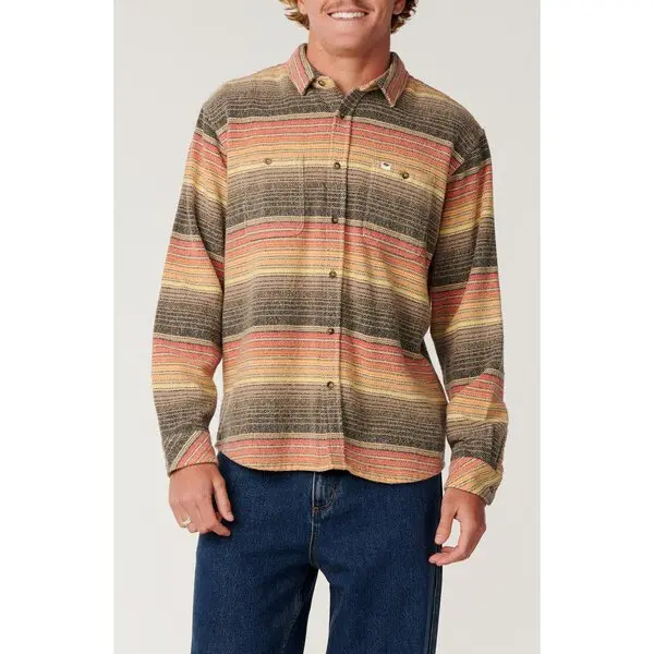 Rip Curl Classic Surf Baja Cotton Flannel Button-up Shirt - Washed Black