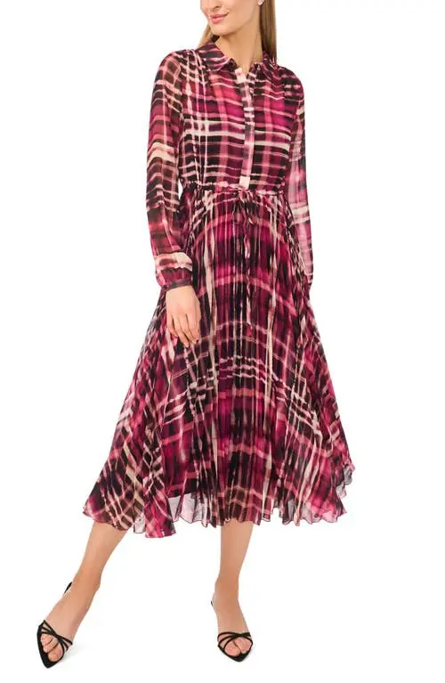 Halogen Pleated Drop Waist Midi Dress