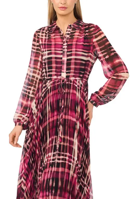 Halogen Pleated Drop Waist Midi Dress