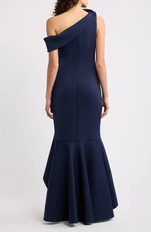 Eliza J One-shoulder Gown With Ruffled Hem