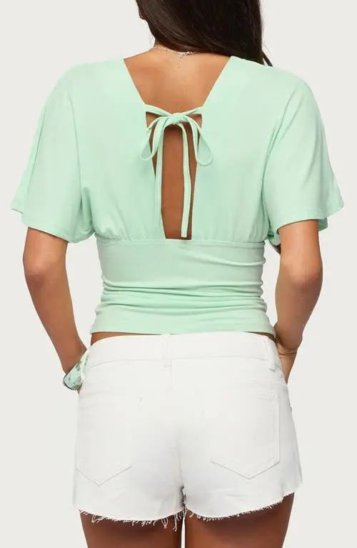 EDIKTED Betee Flutter Plunge Neck Top