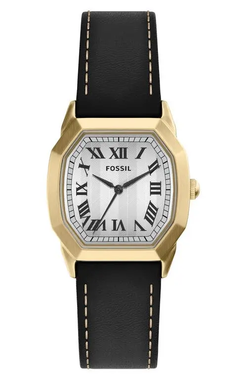 Fossil Harlow Octagonal Case Watch With Guilloche Dial - Black