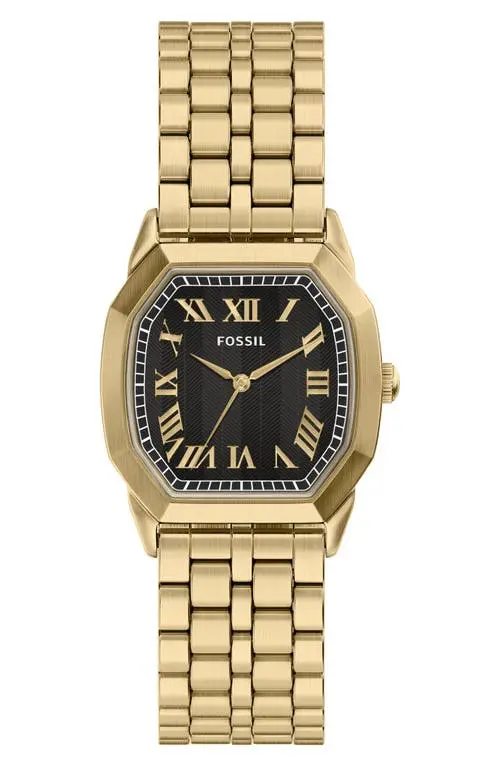 Fossil Harlow Octagonal Case Watch With Guilloche Dial - Gold